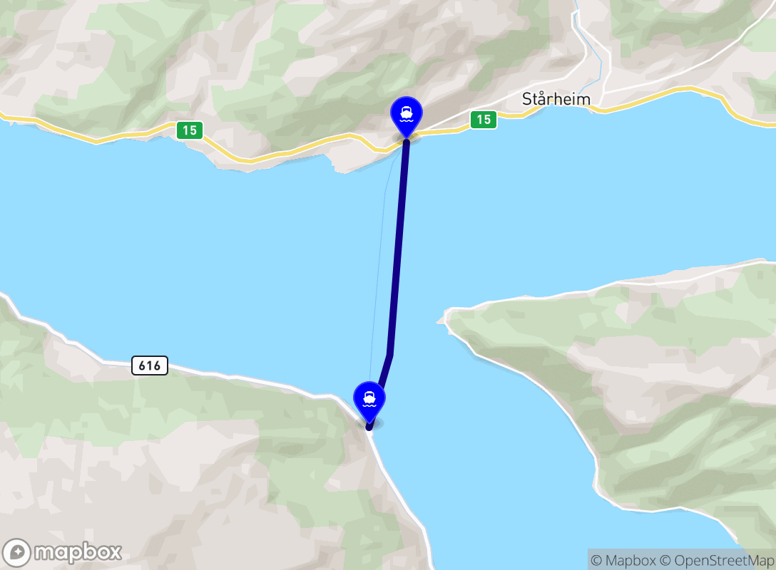 Fergerute for Stårheim - Isane